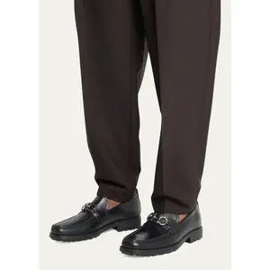 FERRAGAMO David Leather Lug-sole Loafers