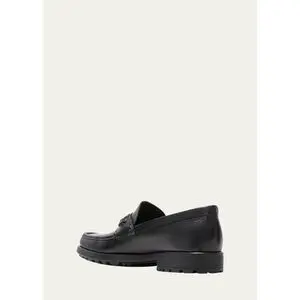FERRAGAMO David Leather Lug-sole Loafers