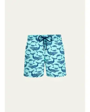Vilebrequin Whale-print Recycled Swim Trunks - Celadon
