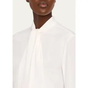 Lafayette 148 New York Tie-neck Silk Georgette Blouse