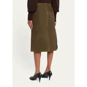 Proenza Schouler Irine Suede Midi Skirt - Cypress