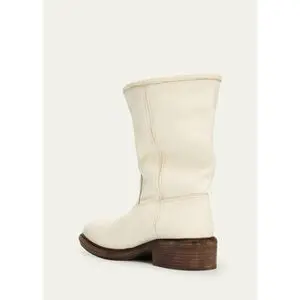 Prada 45mm Vintage-effect Leather Mid-calf Boots - Talco