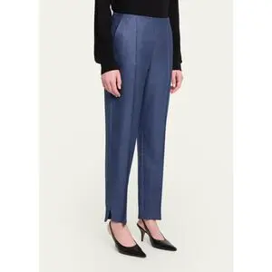 Giorgio Armani Silk Straight-leg Ankle Slit Trousers