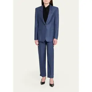 Giorgio Armani Single-breasted Silk Blazer Jacket