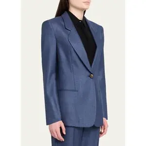 Giorgio Armani Single-breasted Silk Blazer Jacket