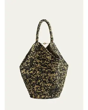 Khaite Lotus Medium Viscose Raffia Tote Bag
