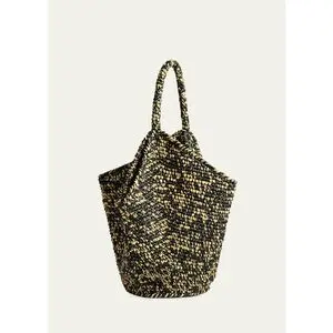 Khaite Lotus Medium Viscose Raffia Tote Bag