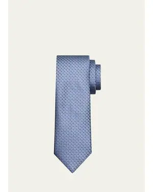 Brioni Micro-jacquard Silk Tie Bluette