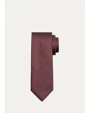 Brioni Micro-jacquard Silk Tie - Red/pink