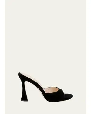 L'Agence 95mm Avery Suede Mules - Blacksuede