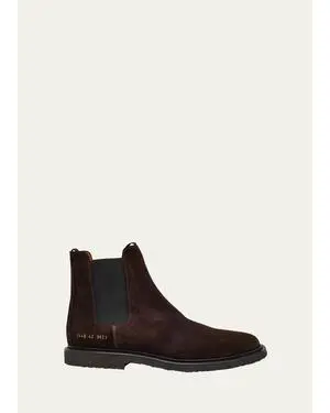 COMMON PROJECTS Suede Rubber-sole Chelsea Boots - Brown