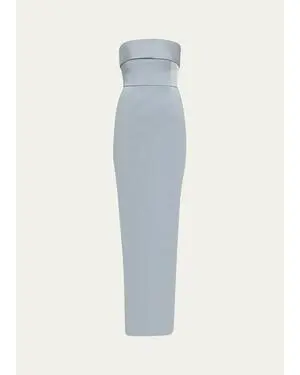THE NEW ARRIVALS ILKYAZ OZEL Rhea Strapless Column Gown - Bosphorus