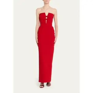 THE NEW ARRIVALS ILKYAZ OZEL Noa Strapless Plunging Column Gown