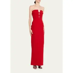THE NEW ARRIVALS ILKYAZ OZEL Noa Strapless Plunging Column Gown