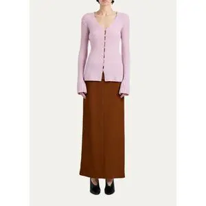 Proenza Schouler Valeria Cashmere Rib V-neck Cardigan
