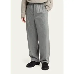 Giorgio Armani Stretch Wool-cashmere Straight-leg Trousers