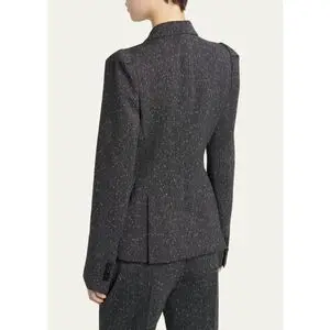 Alexander McQueen Pinstripe Wool Puff-sleeve One-button Jacket