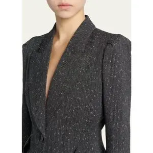 Alexander McQueen Pinstripe Wool Puff-sleeve One-button Jacket