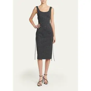 Alexander McQueen Sleeveless Laced Sheath Dress