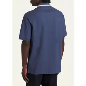 Moncler Stripe-trim Cotton Pique Polo Shirt