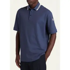 Moncler Stripe-trim Cotton Pique Polo Shirt