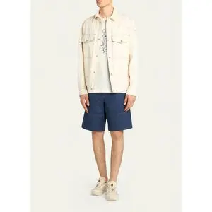 Moncler Watagua Cotton And Flax Snap-front Shirt Jacket