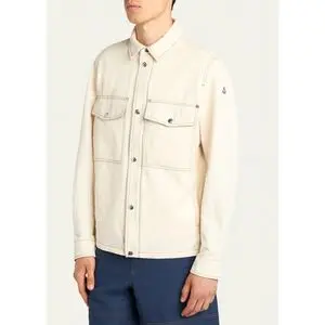 Moncler Watagua Cotton And Flax Snap-front Shirt Jacket