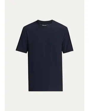 Giorgio Armani Rib-knit Wool-blend T-shirt - Blue
