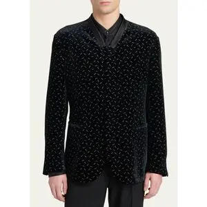 Giorgio Armani Stamped Silk-blend Velvet Blazer
