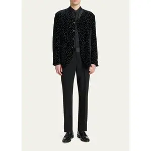 Giorgio Armani Stamped Silk-blend Velvet Blazer