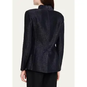 Giorgio Armani Metallic Raffia Single-breasted Jacket