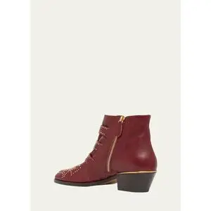 Chloé 40mm Susanna Studded Leather Ankle Booties