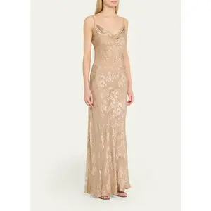 L'Agence Christine Burnout Satin Gown