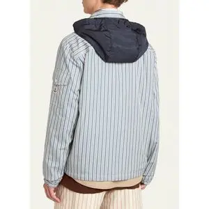 Moncler Havas Stripe Full-zip Hooded Shirt Jacket - Multi