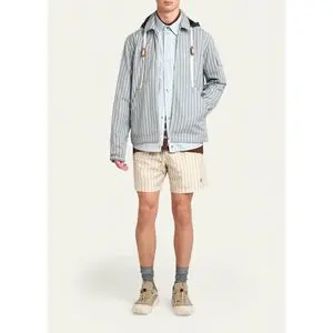 Moncler Havas Stripe Full-zip Hooded Shirt Jacket - Multi