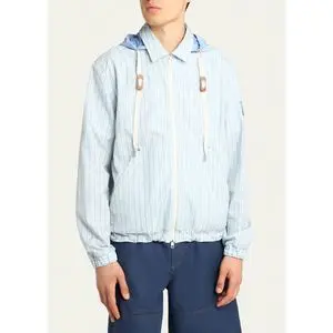 Moncler Havas Stripe Full-zip Hooded Shirt Jacket - Multi