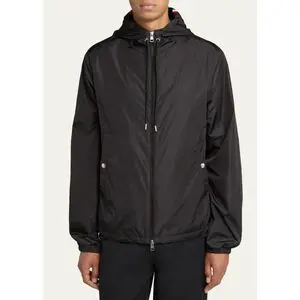 Moncler Nylon Hooded Grosgrain-trim Full-zip Jacket