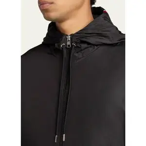 Moncler Nylon Hooded Grosgrain-trim Full-zip Jacket