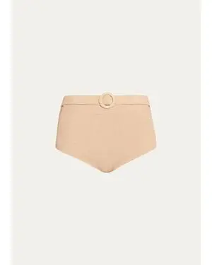 Ramy Brook Danice Metallic High-waist Bikini Bottoms