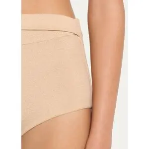 Ramy Brook Danice Metallic High-waist Bikini Bottoms