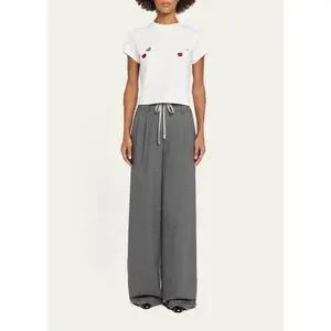 Monse Tailored Wool Combo Wide-leg Sweatpants