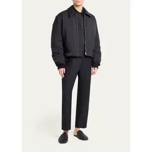 Bottega Veneta Leather Intrecciato-collar Nylon Blouson