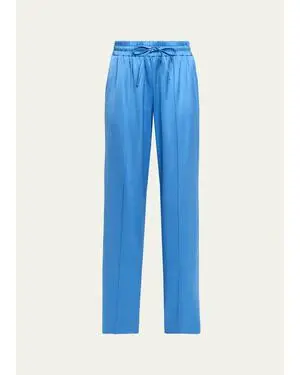 Cinq À Sept Damoni Satin Drawstring Pants