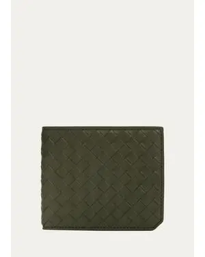 Bottega Veneta Intrecciato Leather Bifold Wallet Green