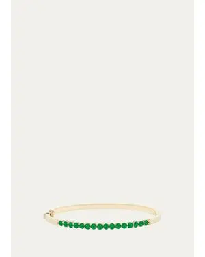Melissa Kaye 18k Yellow Gold Honey Cuff Bracelet With Emeralds