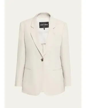 Giorgio Armani Linen Single-breasted Blazer Jacket