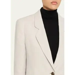 Giorgio Armani Linen Single-breasted Blazer Jacket