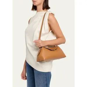 TOTEME Grained Leather T-lock Shoulder Bag - Tan