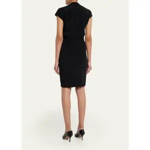 Giorgio Armani Belted Cap-sleeve Jersey Wrap Dress