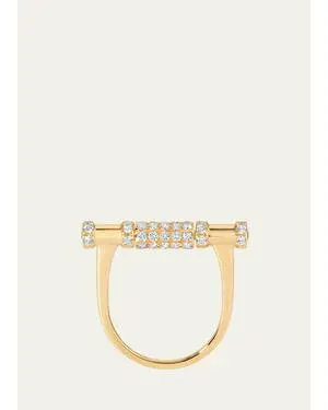 GRAZIELA 18k Diamond Cavaletti Ring - Yellow